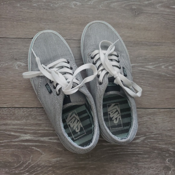 Vans | Shoes | Vans Pinstripes Mint Stripe Along Sole Size6 | Poshmark